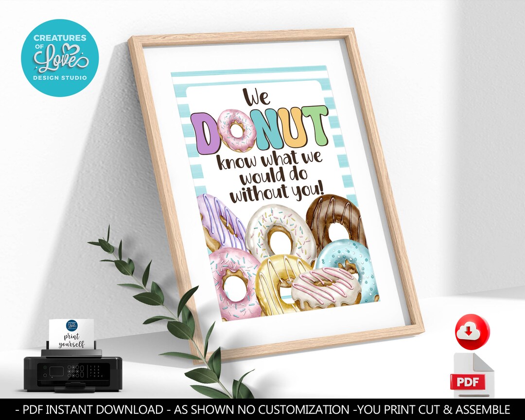 Teacher Appreciation Sign Donut Know Easter Sign Spring Volunteer ...