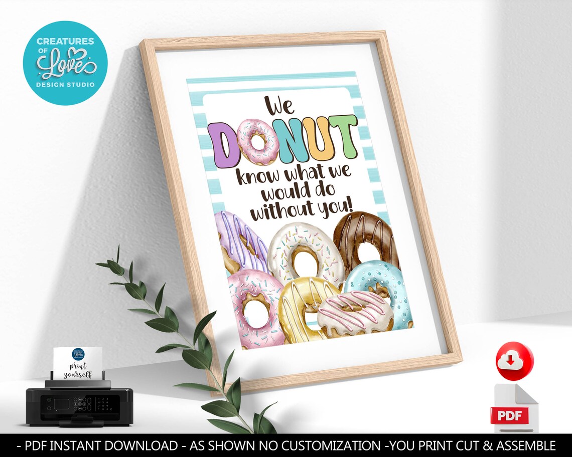 Teacher Appreciation Sign Donut Know Easter Sign Spring Volunteer ...