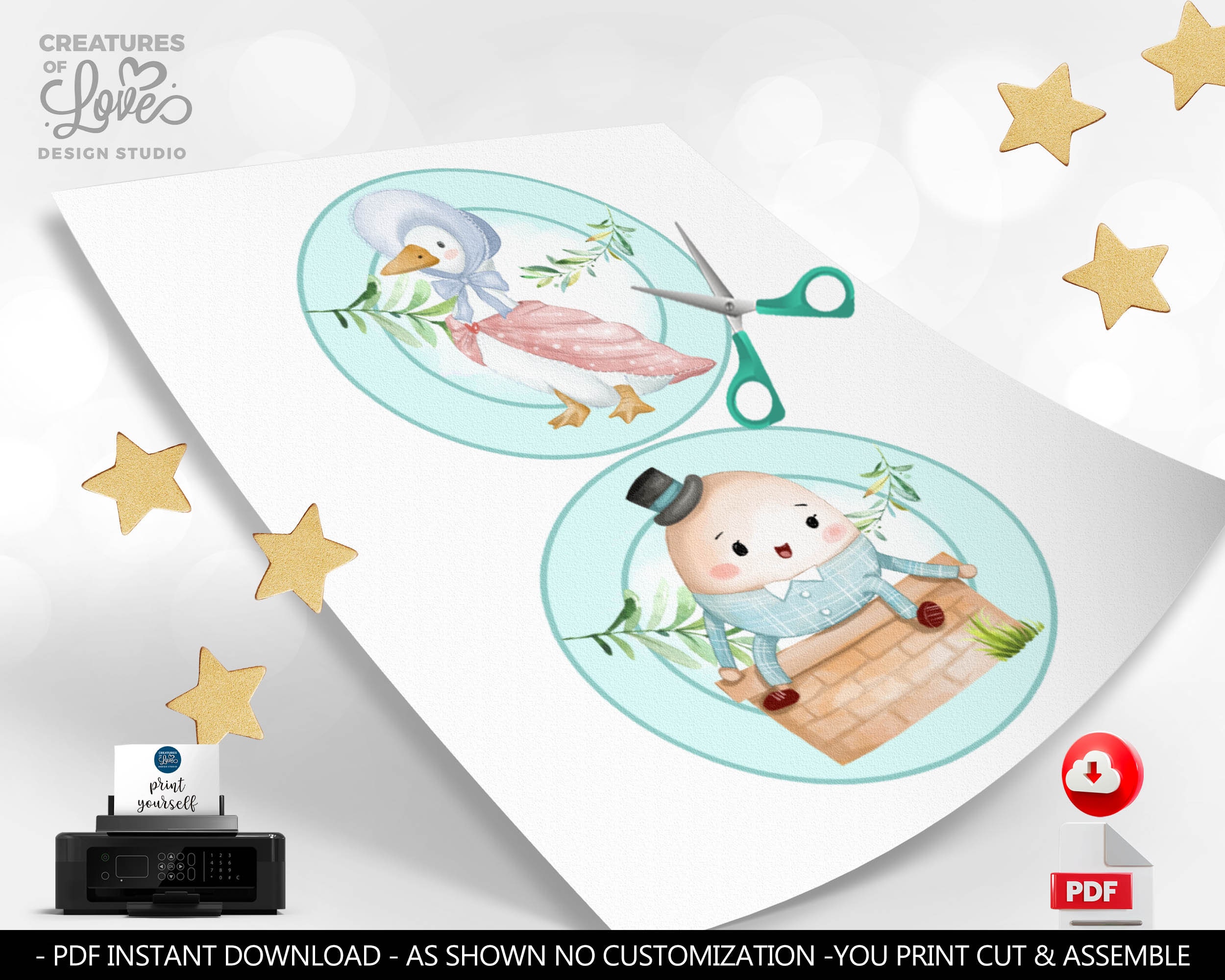 Nursery Rhyme Centerpieces Birthday Party Baby Shower Table Decor Cake ...