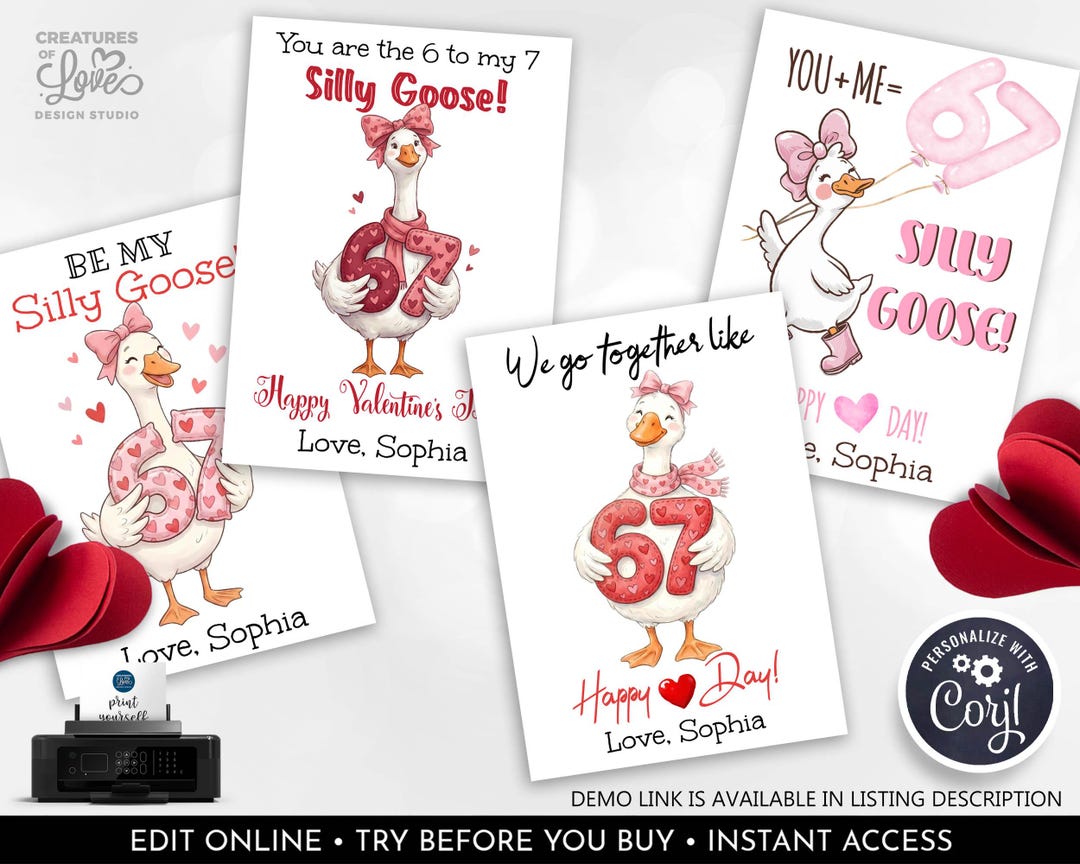 67 Valentine's Day Cards 67 Silly Goose Valentines Day Card Funny Slang ...