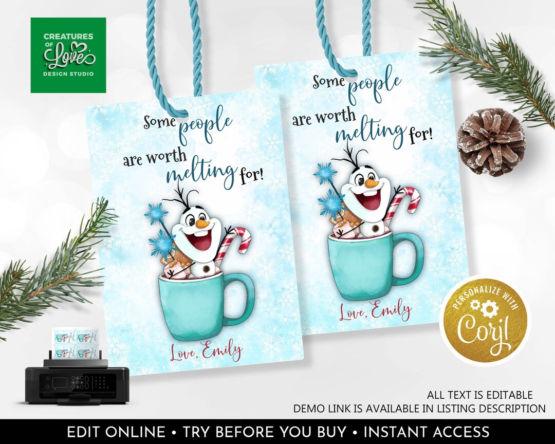 Editable Hot Chocolate Christmas Gift Tag Some People Are Worth Melting ...