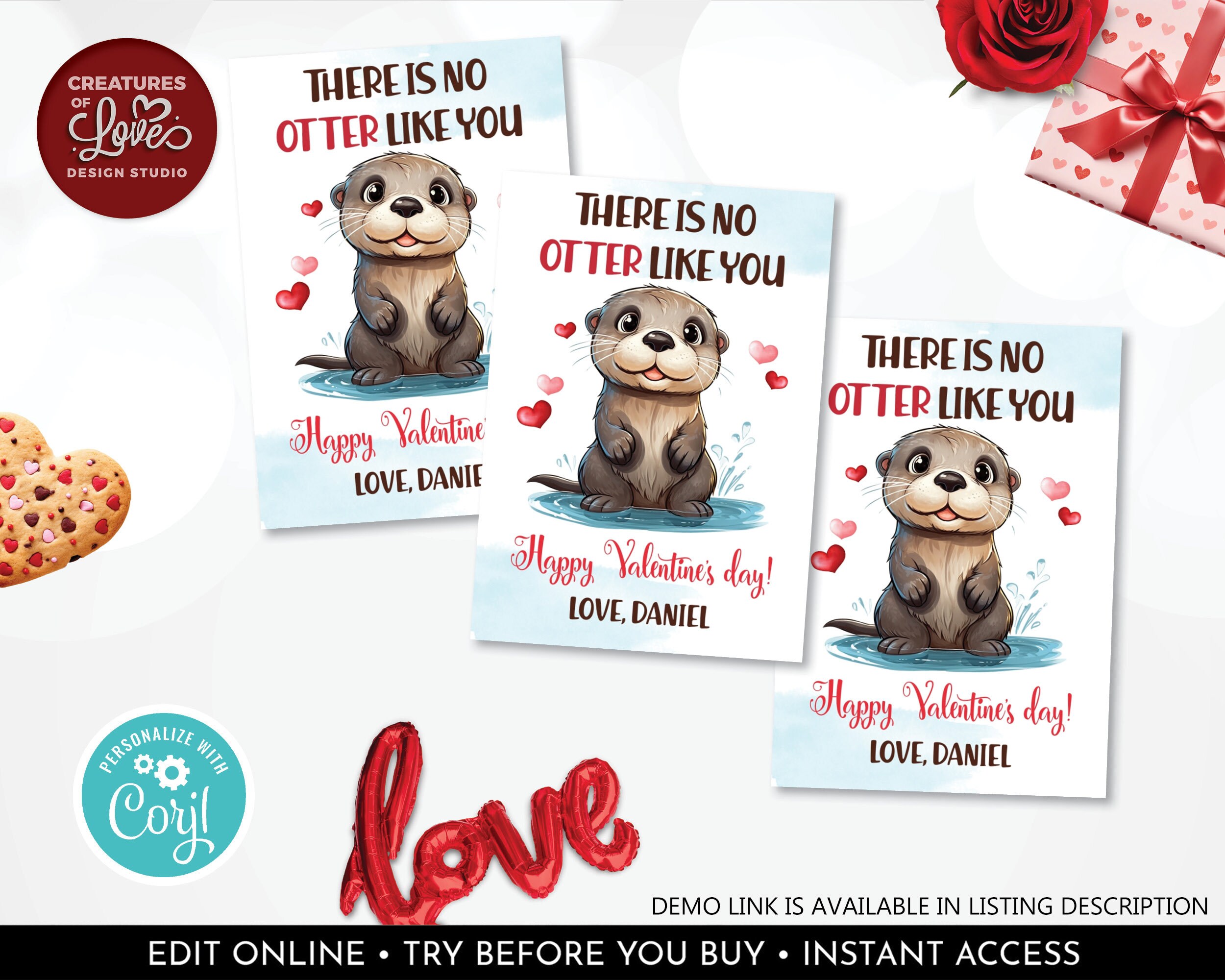 No Otter Like You Valentine's Day Cards Cute Otter Valentines Day ...
