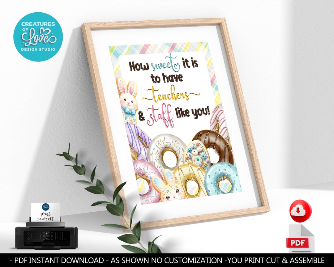 Teacher Appreciation Sign Sweet Staff Like You Easter Sign Spring ...