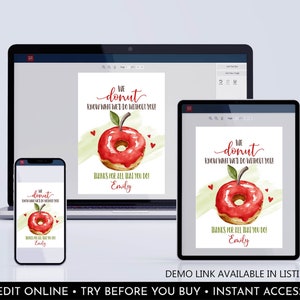 EDITABLE Donut Know What We'd Do Gift Tag Donut Teacher Appreciation ...