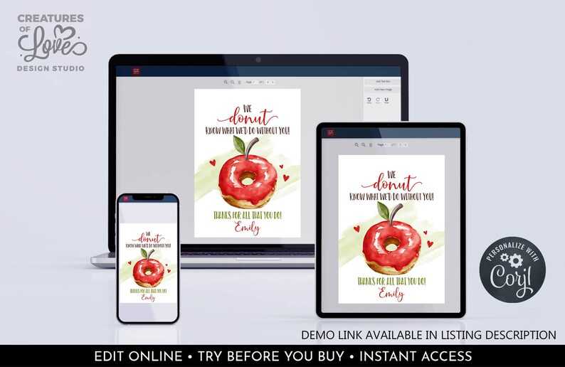 EDITABLE Donut Know What We'd Do Gift Tag Donut Teacher Appreciation ...