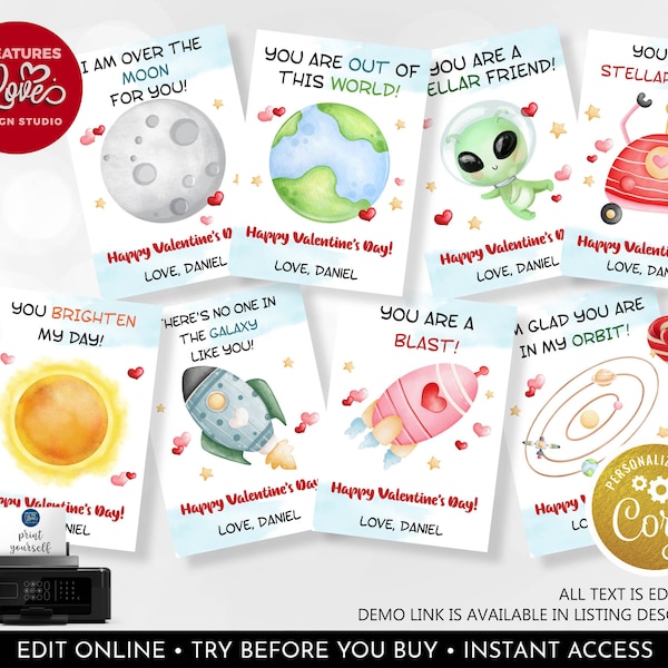 Space Valentine - Etsy