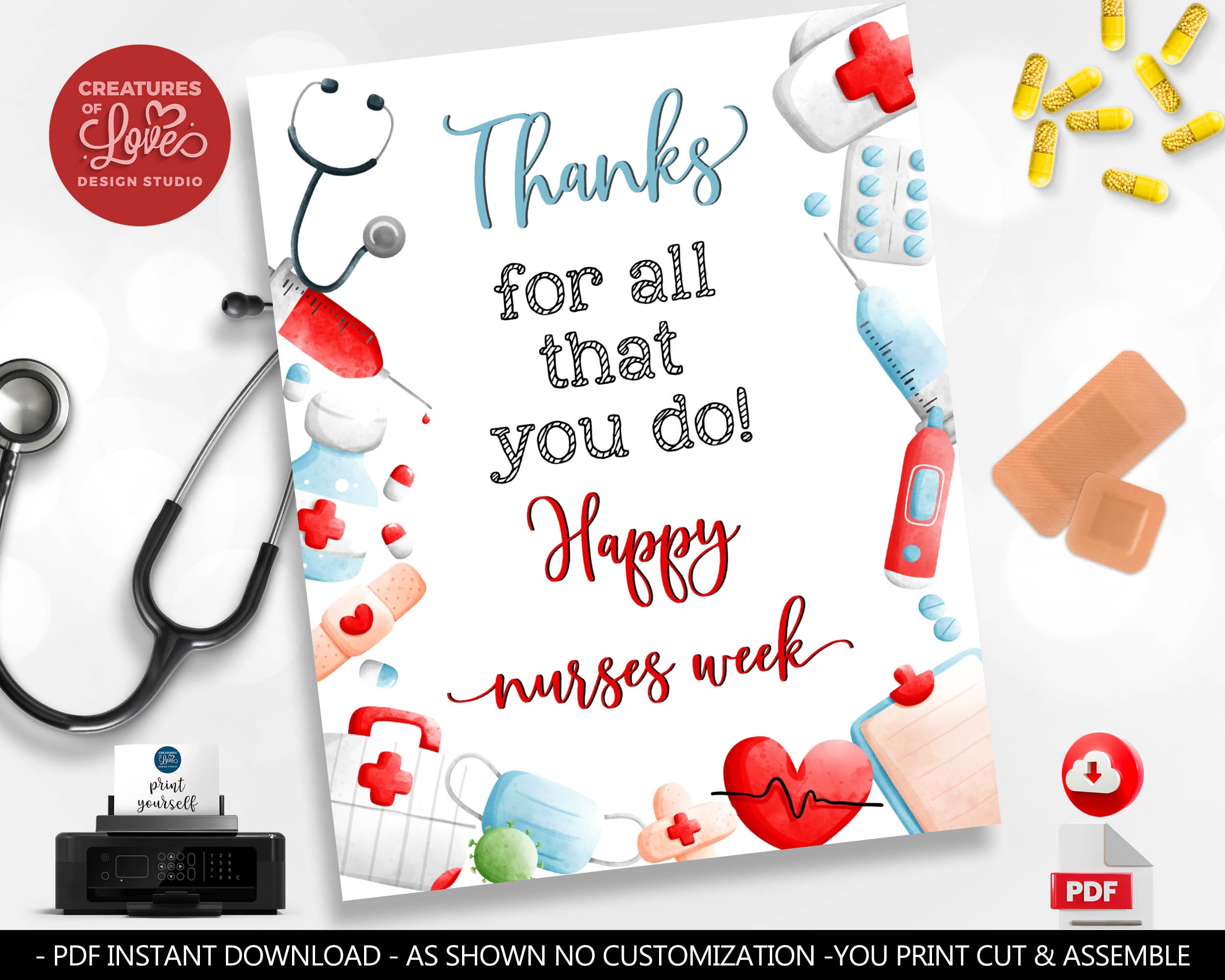 Nurse Appreciation Sign Nurses and Healthcare Staff Thanks for All That ...