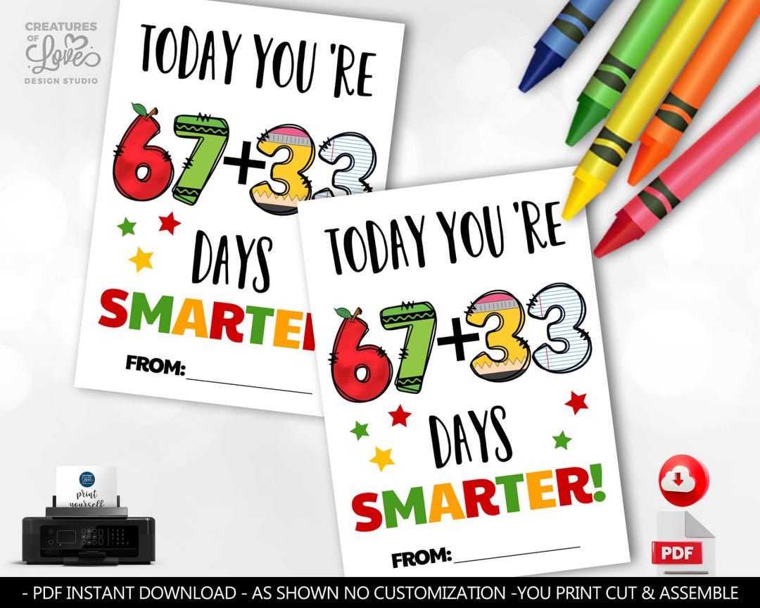 100 Days of School Gift Tags Today You Are 100 Days Smarter Tag 100th ...