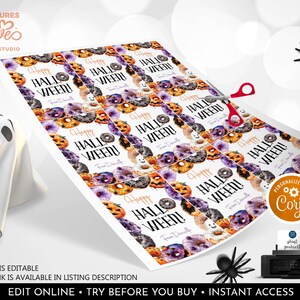 Editable Happy Halloween Gift Tags Trick or Treat Favor Tags Halloween ...