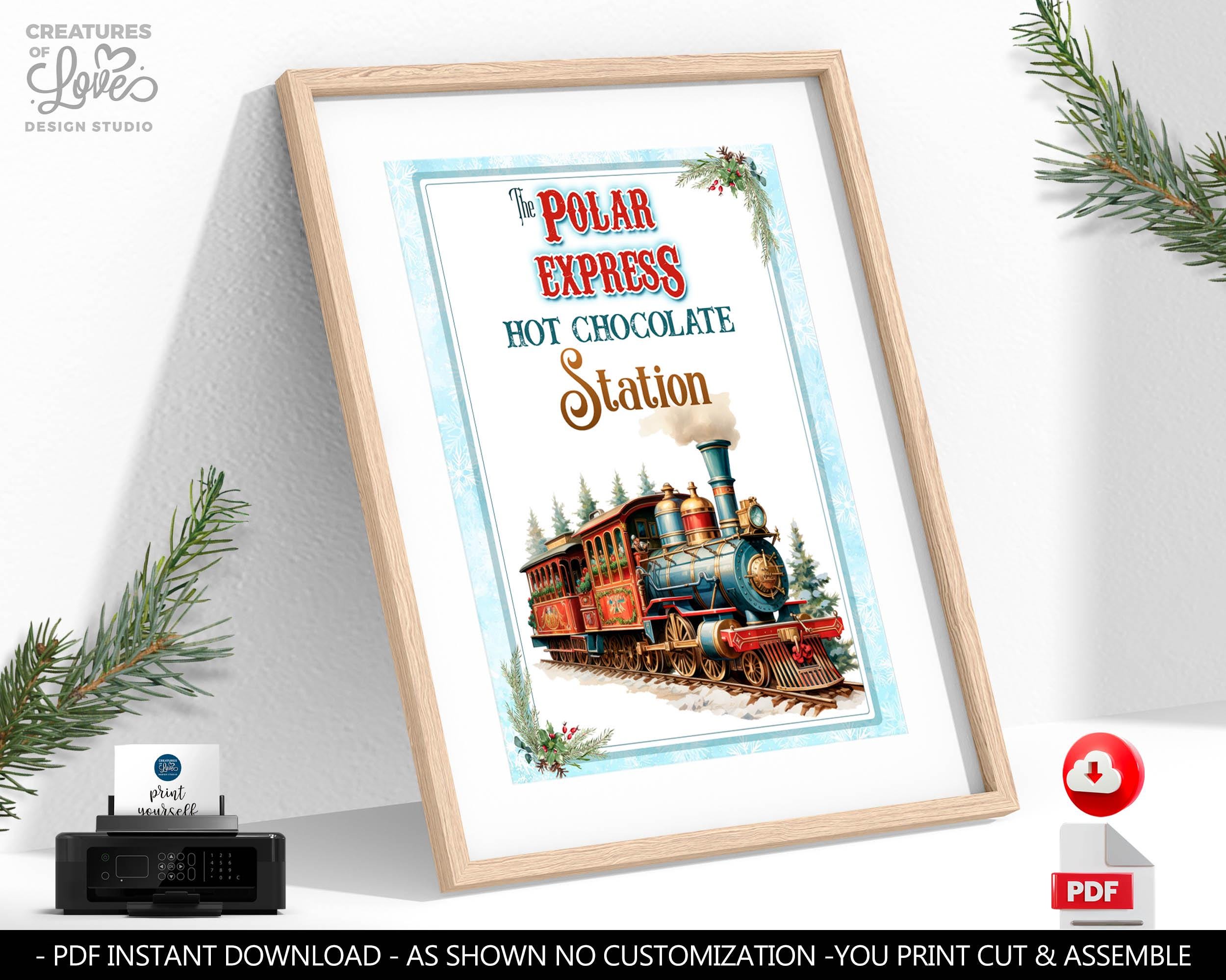 Hot Chocolate Station Sign Polar Express Hot Cocoa Sign Christmas North ...