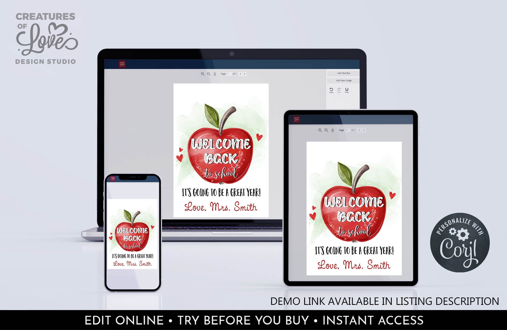 EDITABLE Back to School Gift Tags Classroom Great Year Apple Tag ...