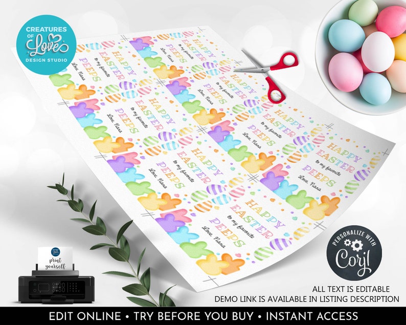 Editable Easter Favor Tags Spring Basket Tag Easter Party Labels ...