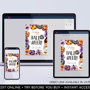 Editable Happy Halloween Gift Tags Trick or Treat Favor Tags Halloween ...