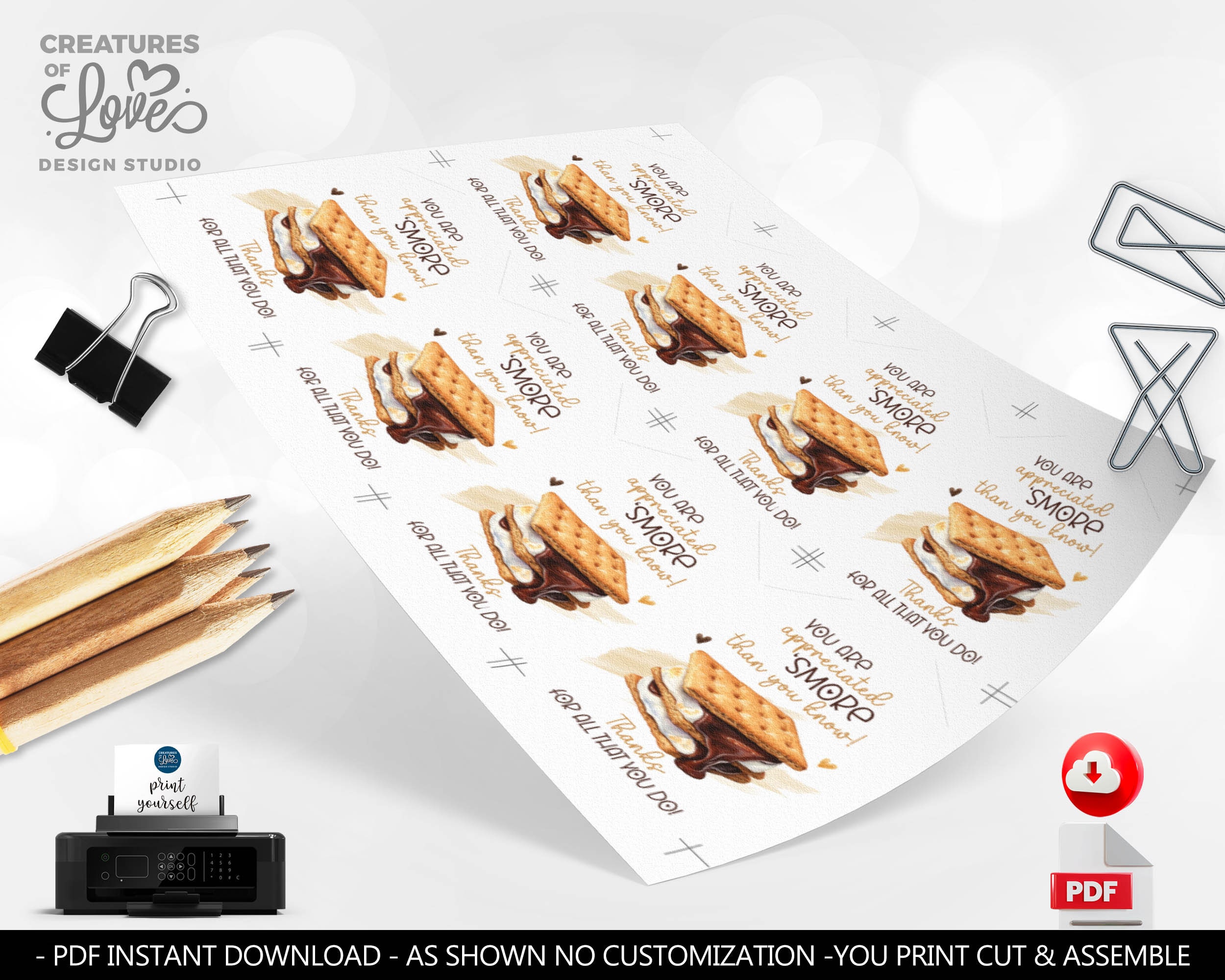 Teacher Appreciation Gift Tags Smore Appreciated Favor Tag School ...