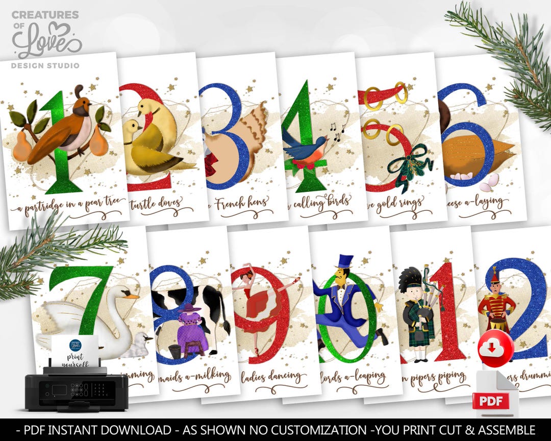 12 Days of Christmas Signs Twelve Days of Christmas Posters 12 ...