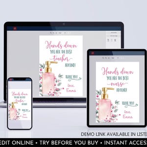 EDITABLE Soap Tag Hands Down You're the Best Around Tags Teacher ...