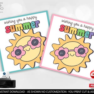 Wishing You a Happy Summer Gift Tag Last Day of School Tag Kids ...