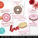 Printable Donut Valentine Cards Donuts Valentine Tag Valentine's Day ...