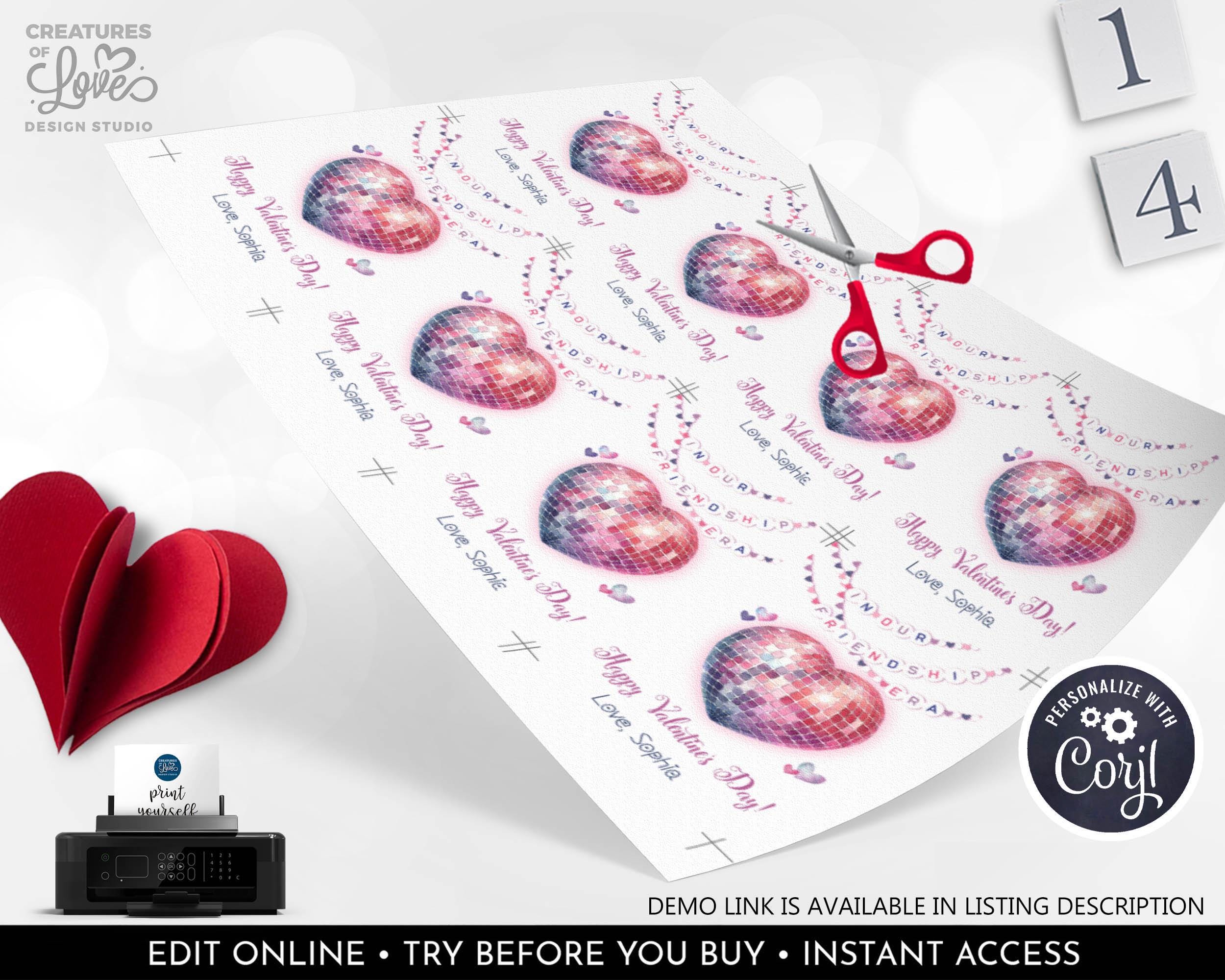 Editable Era Valentine's Day Cards Friendship Bracelet Tag in Our ...