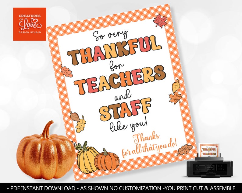 Thanksgiving Teacher Appreciation Sign so Very Thankful for Teachers ...