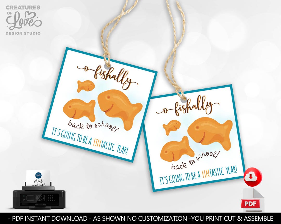 O-fish-ally Back to School Gift Tag First Day of School Fish Tags ...