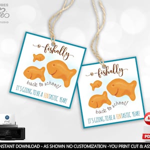 O-fish-ally Back to School Gift Tag First Day of School Fish Tags ...