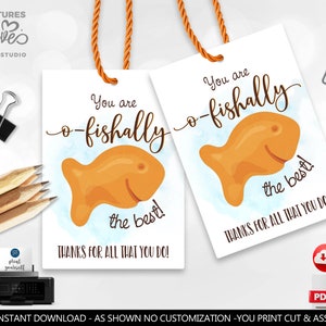 You Are O-fish-ally the Best Teacher Appreciation Gift Tag Employee ...