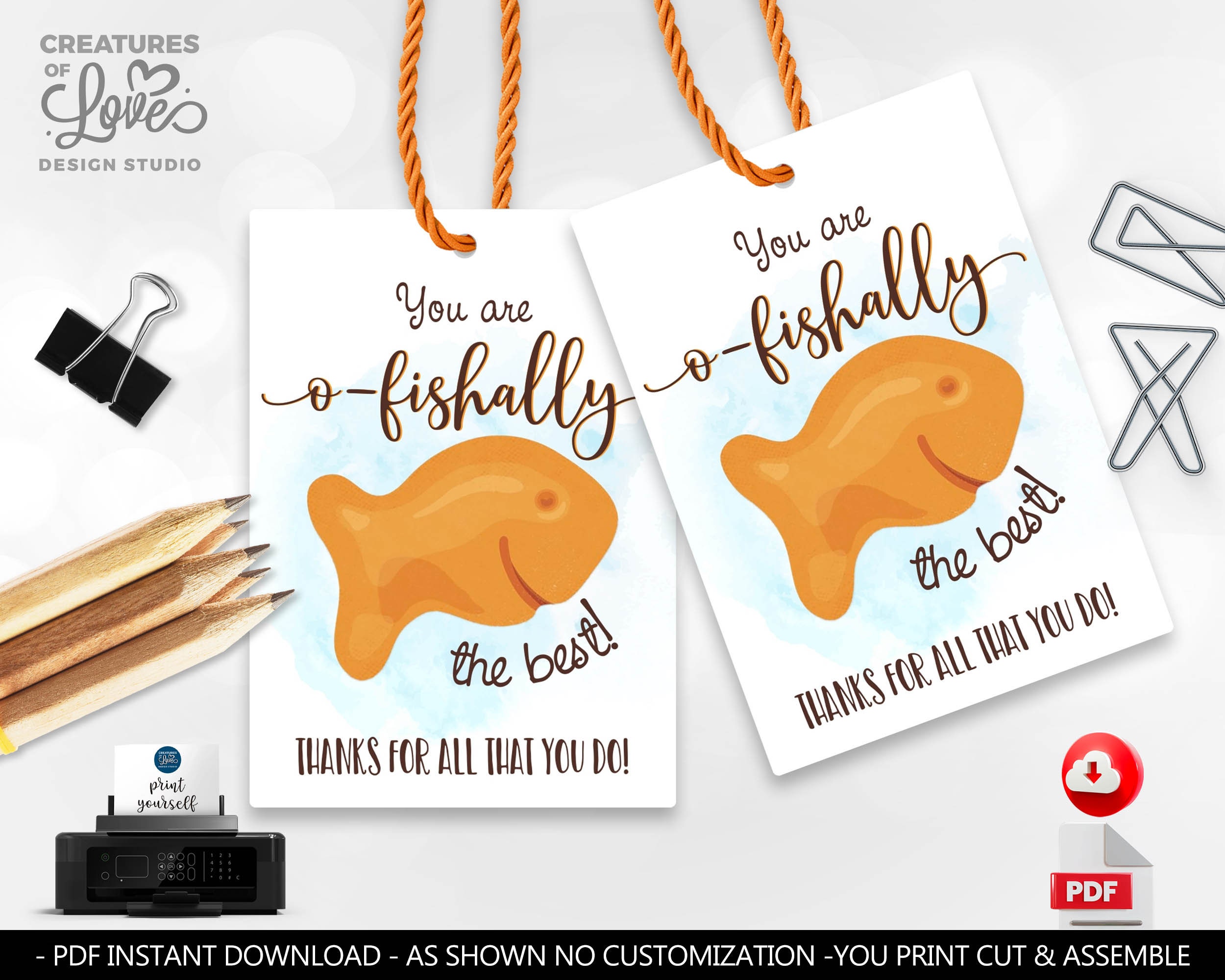 You Are O-fish-ally the Best Teacher Appreciation Gift Tag Employee ...
