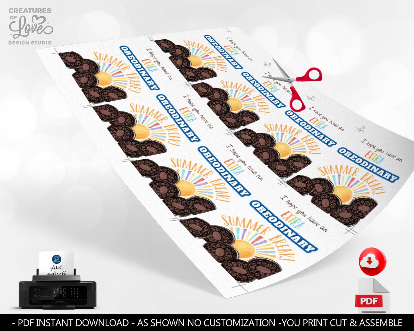 Summer Gift Tags Last Day of School Cookie Tags Kids Classmates Friends ...