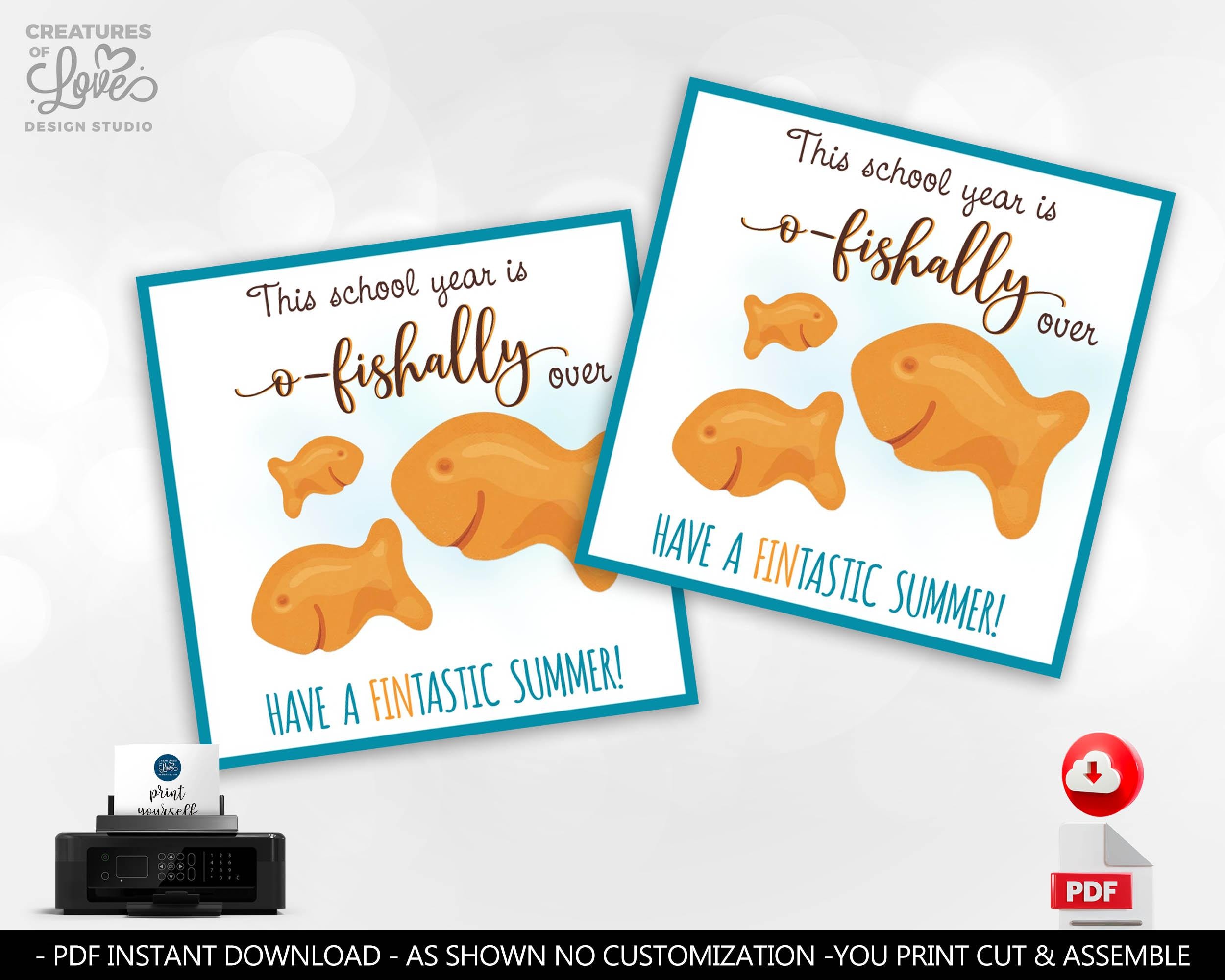 It's O-fish-ally Summer Gift Tag Template Printable Last Day of School ...