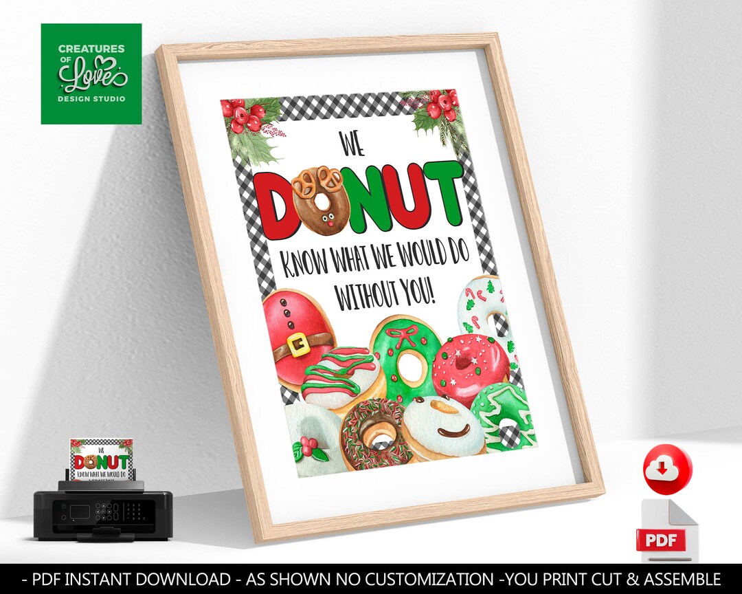 Donut Appreciation Sign Christmas Donut Know School Teacher Staff PTO ...