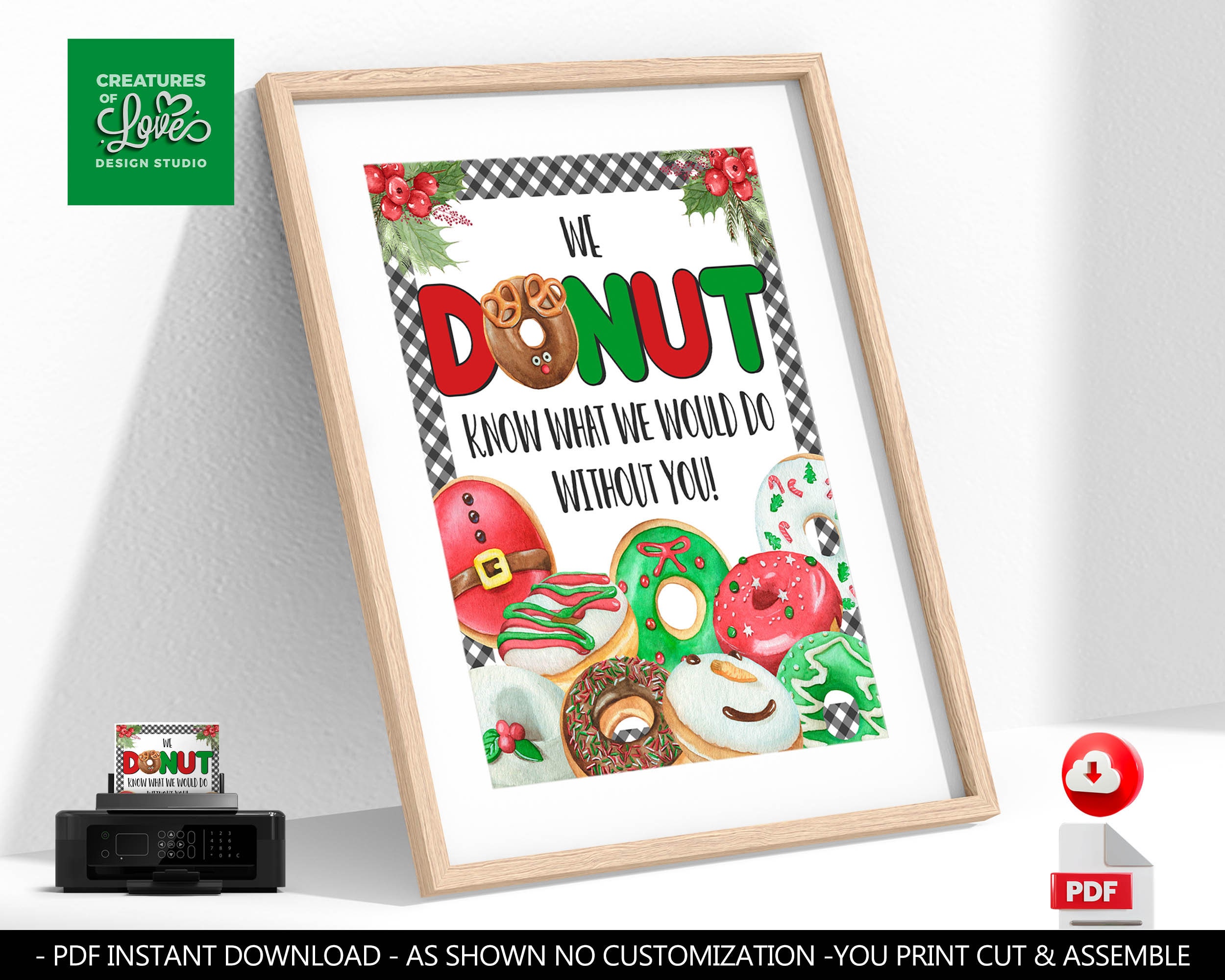 Donut Appreciation Sign Christmas Donut Know School Teacher Staff PTO ...