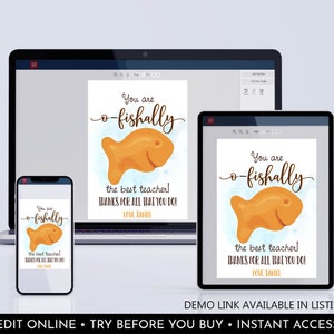 Editable You Are O-fish-ally the Best Teacher Appreciation Gift Tag ...