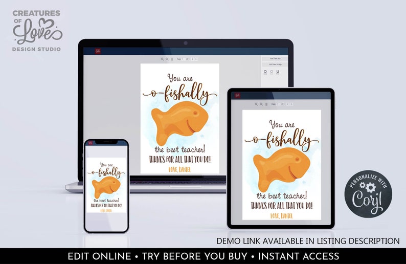 Editable You Are O-fish-ally the Best Teacher Appreciation Gift Tag ...
