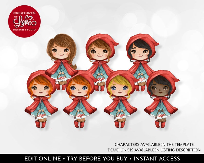 Little Red Riding Hood Invitation Editable Red Riding Hood Birthday ...