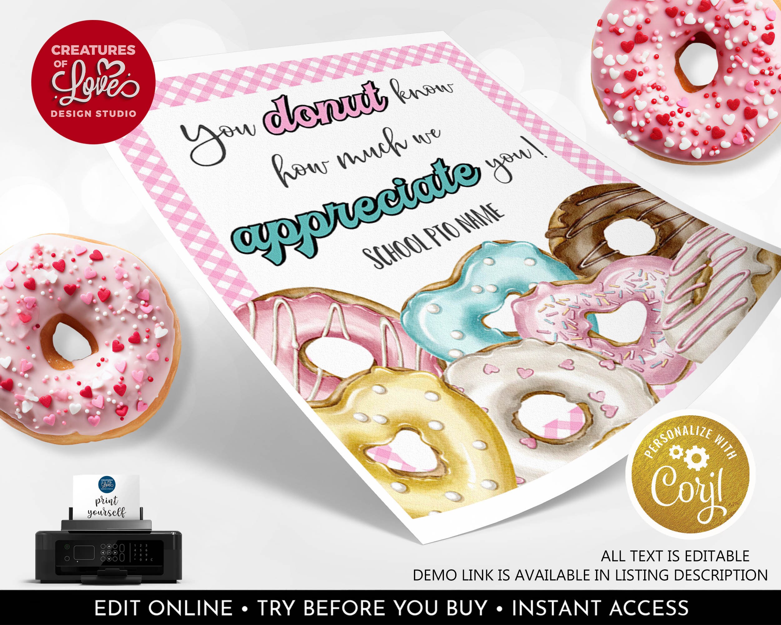 Editable Valentine's Day Teacher Appreciation Sign Valentine's Day ...