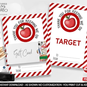 Teacher Appreciation Card Holder Thank You for Keeping Me on Target ...