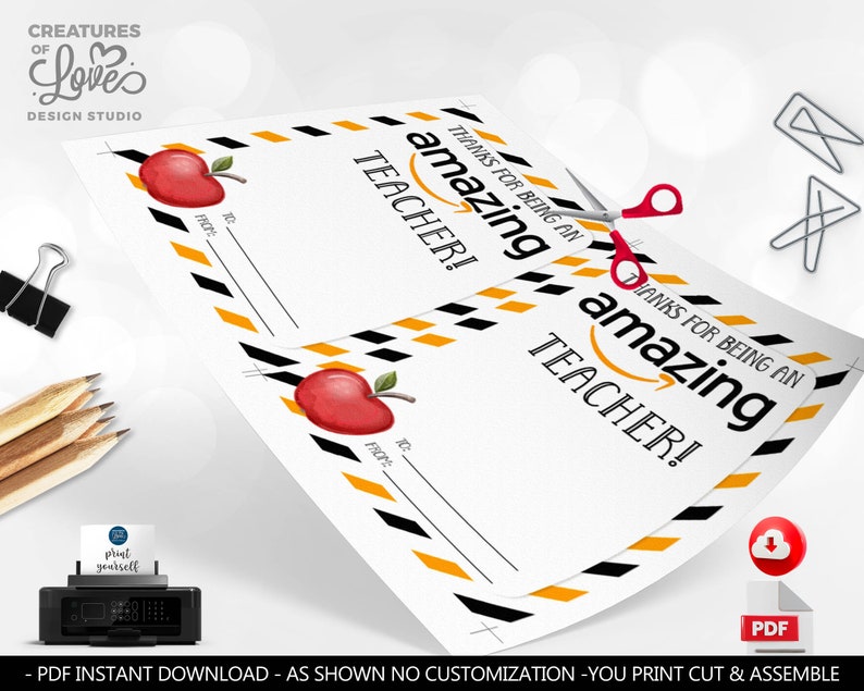 Teacher Appreciation Gift Card Holder Thank You School Staff Coworker ...