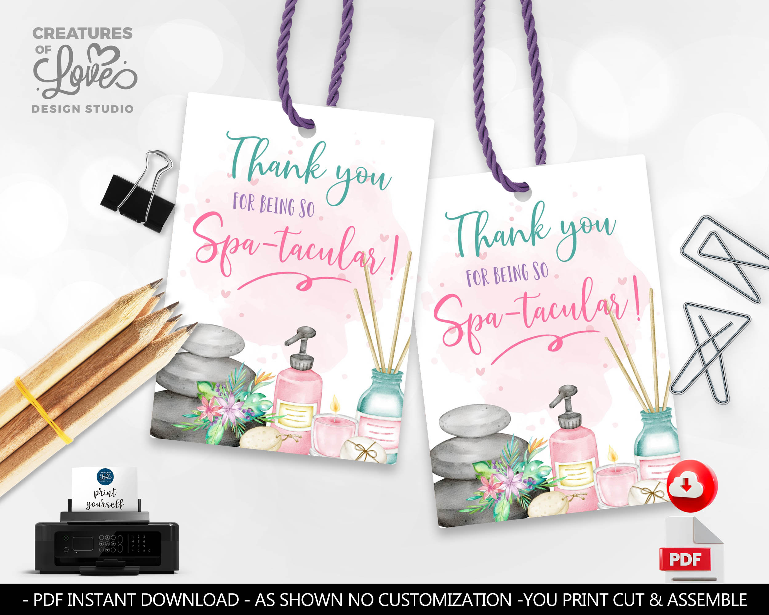 Teacher Appreciation Tags Thanks for Being Spa-tacular Gift Tag ...