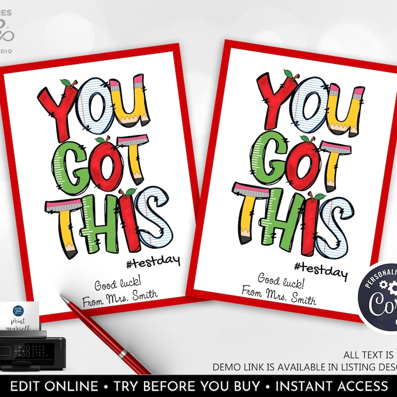 Exam Treat Cards - Etsy