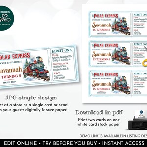 Polar Express Birthday Party Invitation Editable North Pole Train ...