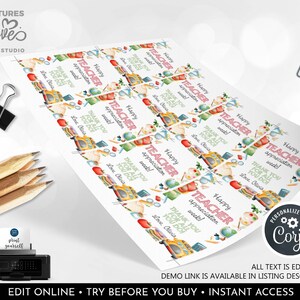 EDITABLE Teacher Appreciation Gift Tag School Gift Tag Student Employee ...