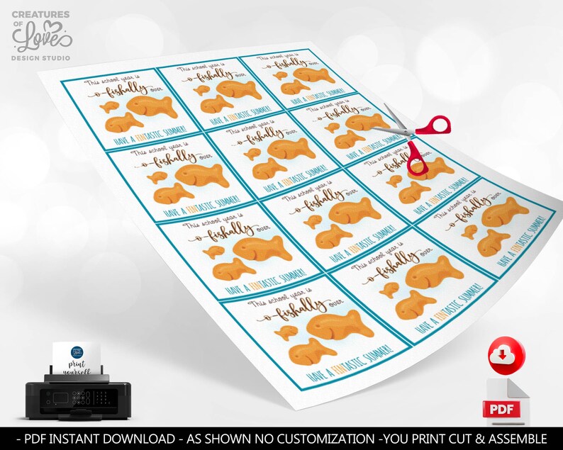 It's O-fish-ally Summer Gift Tag Template Printable Last Day of School ...