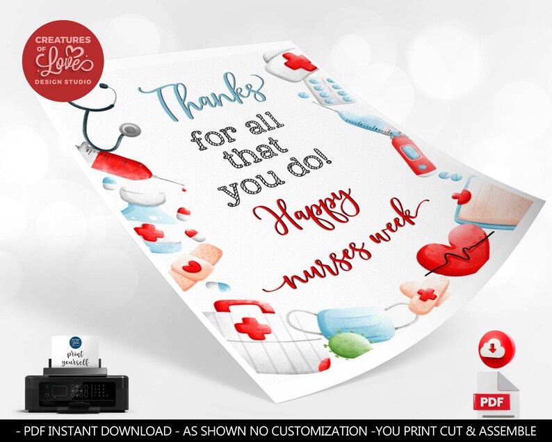Nurse Appreciation Sign Nurses and Healthcare Staff Thanks for All That ...