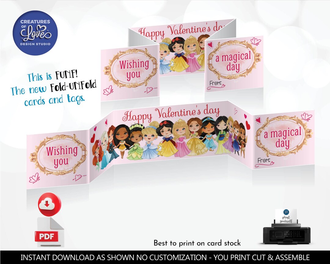 Princess Valentine's Day Cards Wishing You a Magical Day Valentine's ...
