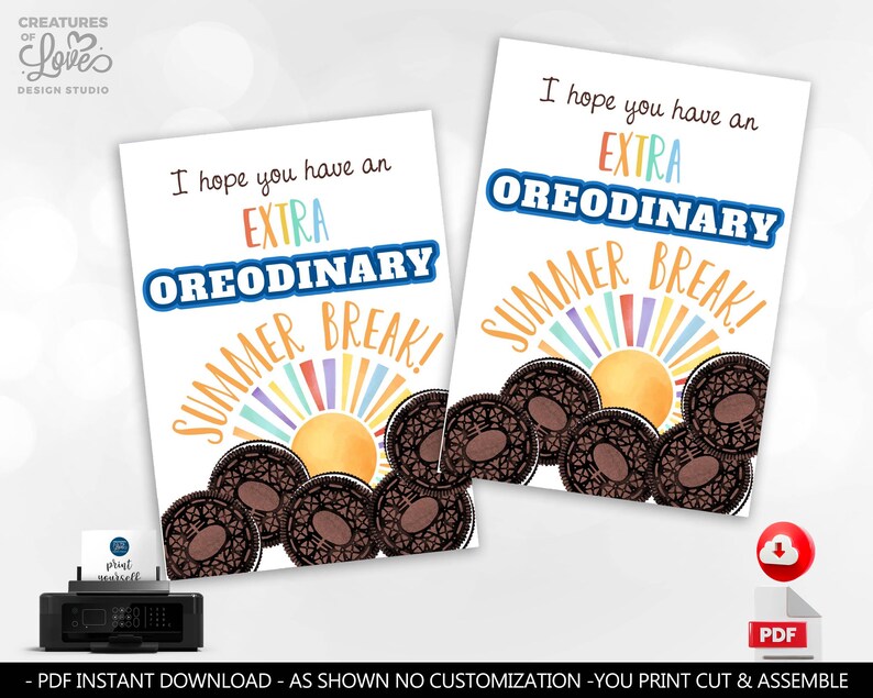 Summer Gift Tags Last Day of School Cookie Tags Kids Classmates Friends ...