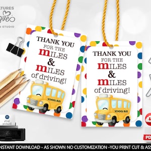 Thank You for the Miles & Miles Gift Tag Bus Driver Appreciation Gift ...