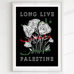 Palestine Poster, long Live Palestine, Poppy Illustration, Falasteen ...