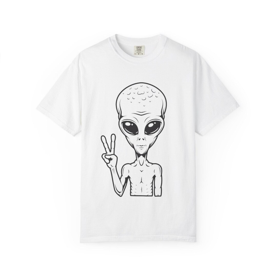 Alien PIMP T-shirt | Peace Sign, Trendy Skeleton Design, Casual ...