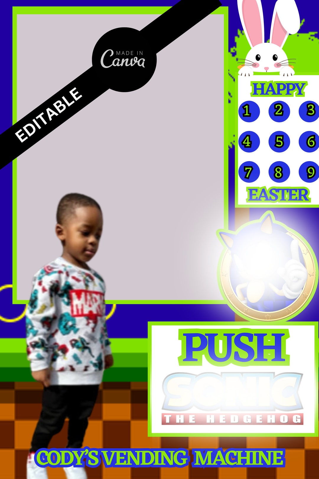 Custom Vending Machine Template, FRONT DESIGN ONLY, Boy Birthday Gift ...